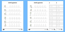 Alfabet | Karty pracy z literkami alfabetu | Nauka pisania