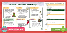 KS1 December Celebrations and Holidays Powerpoint - Twinkl