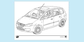 First Car Colouring Sheet | Colouring Sheets (teacher made)