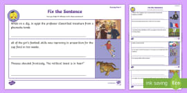 KS1 Spring Fix the Sentence Activity Mat Pack - Twinkl