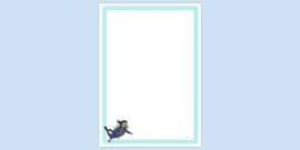 FREE! - Simple Blank Scuba Diver Page Border | Page Borders | Twinkl