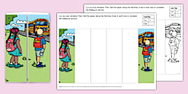 My School Bag Folding Art Template (Teacher-Made) - Twinkl