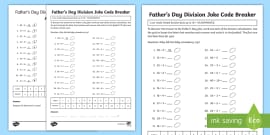 Back to School Joke Division Code Breaker Worksheet / Worksheet