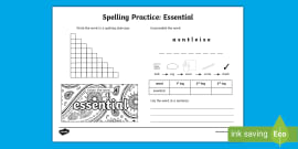 Except Spelling Practice Worksheet (teacher made) - Twinkl
