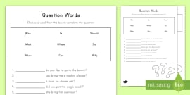 FREE Kindergarten Question Words Poster (teacher made)