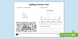 Beautiful Spelling Practice Worksheet (teacher made)