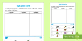 Beach Syllables Clip Cards