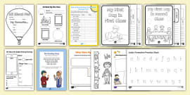 Back to School Bag Cut and Paste Worksheet (teacher made)