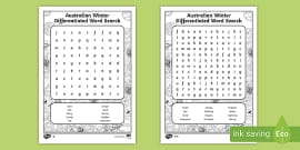 AFL Word Search | Australian Sports Resource | Year 3-6
