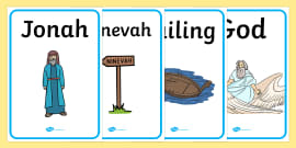 Jonah and the Big Fish Story Dramatic Play Masks - Twinkl