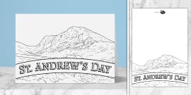 St Andrew's Day Typography Colouring Card | Twinkl Party