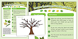 Autumn Tree Finger Painting Activity,finger print tree