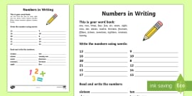 Writing Numbers in Words Worksheet - Twinkl