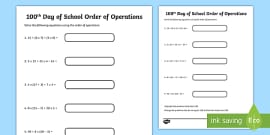 Using the Correct Order of Operations Speed Challenge Activity