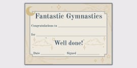 Gymnastics Certificate - Physical Education - Twinkl