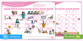 July Events Calendar (2024) (teacher made) - Twinkl