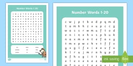 Numbers in Words Word Mat - numbers, words, word mat, mat