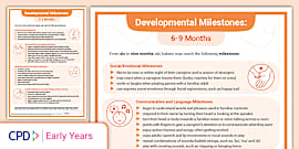 Developmental Milestones | 9-12 Months | Poster - Twinkl