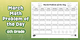 Sixth Grade 2025 Math Problem of the Day Calendar Pack