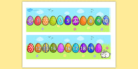 FREE! - Missing Number Number Line 0-30 (Easter) - Twinkl