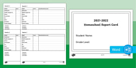 Family Report Card (teacher made)