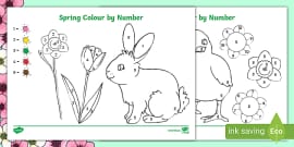 👉 EYFS Easter Colour by Number (professor feito) - Twinkl