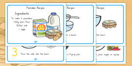Pancake Recipe Cards - Primary Resources - Shrove Tuesday