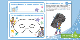 Superhero Modelling Dough Mats (teacher made) - Twinkl