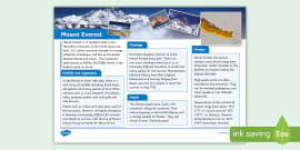Mount Everest Fact File - Twinkl - KS2 (teacher made)