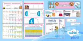 Year 2 Fractions Display Pack (Teacher-Made) - Twinkl