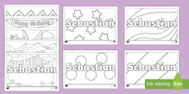 FREE! - Sebastian Mindfulness Name Colouring Activity | Twinkl Task