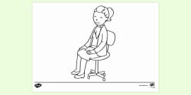 FREE! - Student Sitting on a Chair Backwards Colouring Sheet