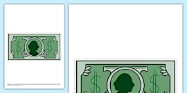 Realistic Printable U.S. Play Money : $1 Bill