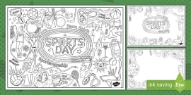 Adult Colouring Mindfulness Sports Day Themed Sheets