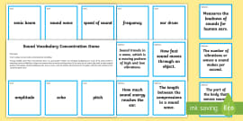 Light Vocabulary Concentration Game