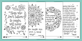 Mindful Reading Quotes Colouring Pages (teacher made)
