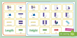 Twinkl Symbols: Length and Height Flashcards (Teacher-Made)