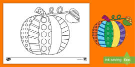 Pumpkin Pop Art Colouring Page (teacher made) - Twinkl