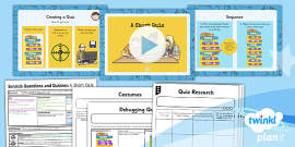 Computing: Scratch Questions and Quizzes Year 4 Unit Pack