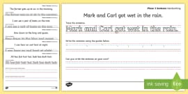 Handwriting Sheets | Handwriting Practice Sentences