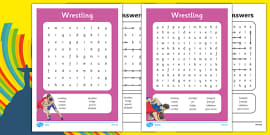 The Olympics Wrestling Word Mat (teacher made)