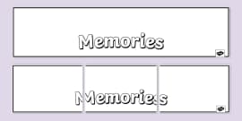 Memories Banner | My Favourite Memories Display - Twinkl