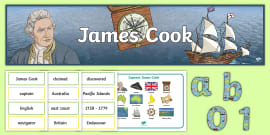 Captain James Cook Word Mat (Hecho por educadores) - Twinkl