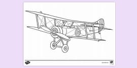 FREE! - Wright Brothers Plane Colouring Sheet | Colouring Sheets