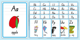 Alphabet Frieze with Word Bank (teacher made) - Twinkl