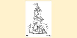 FREE! - Blackpool Tower Top Only Colouring Sheet