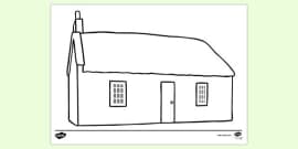 Cottage Colouring Sheet for Kids - Creative Primary Resource