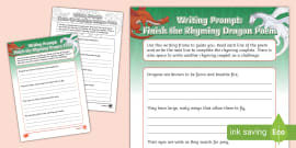 Dragon Poem Writing Template