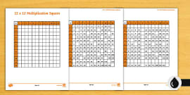 10 x 10 Multiplication Squares | Multiplication Table (1-10)