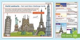 World Landmarks Cut and Stick Activity - Twinkl - Geography